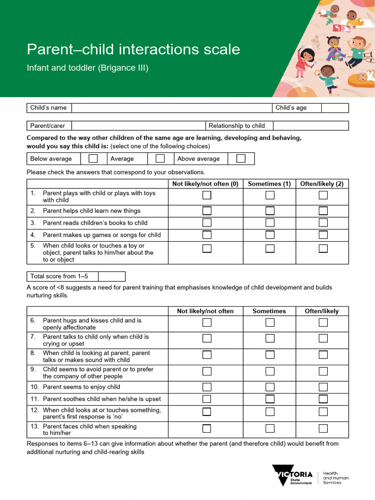 MCH Parent Child Interactions Scale Interactive | PDF | Social Institutions | Interpersonal ...