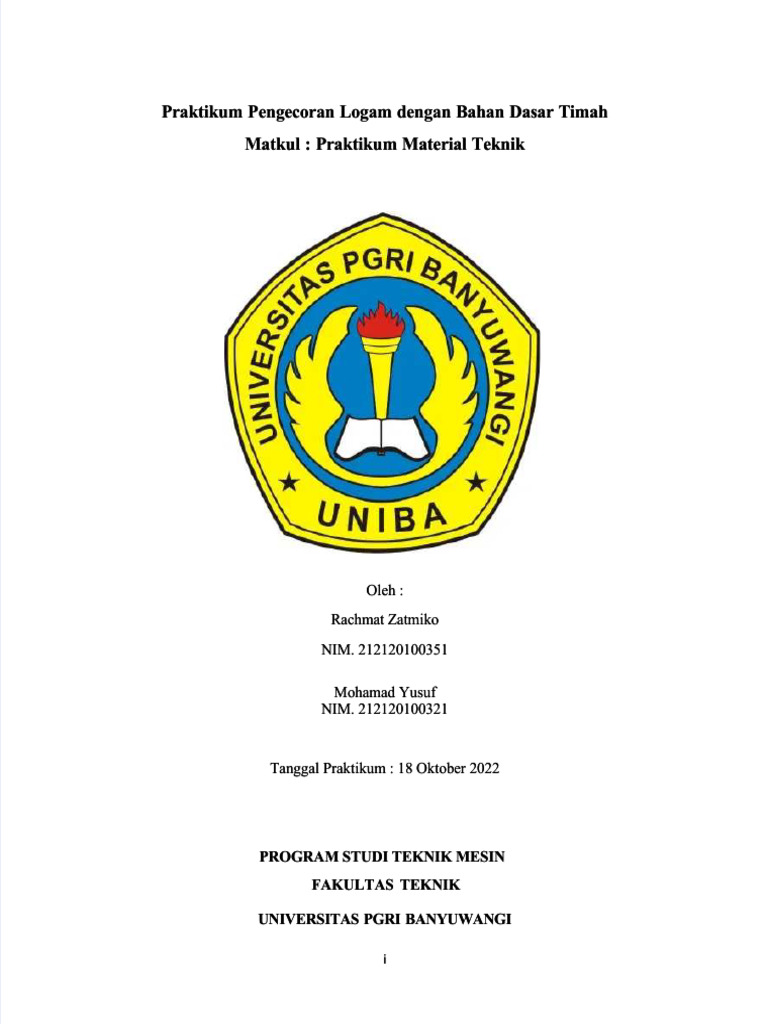 Praktikum Pengecoran Timah Logam | PDF