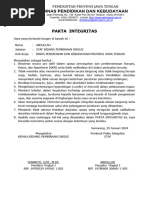 Pakta Integritas Panitia SPMB 2025 | PDF