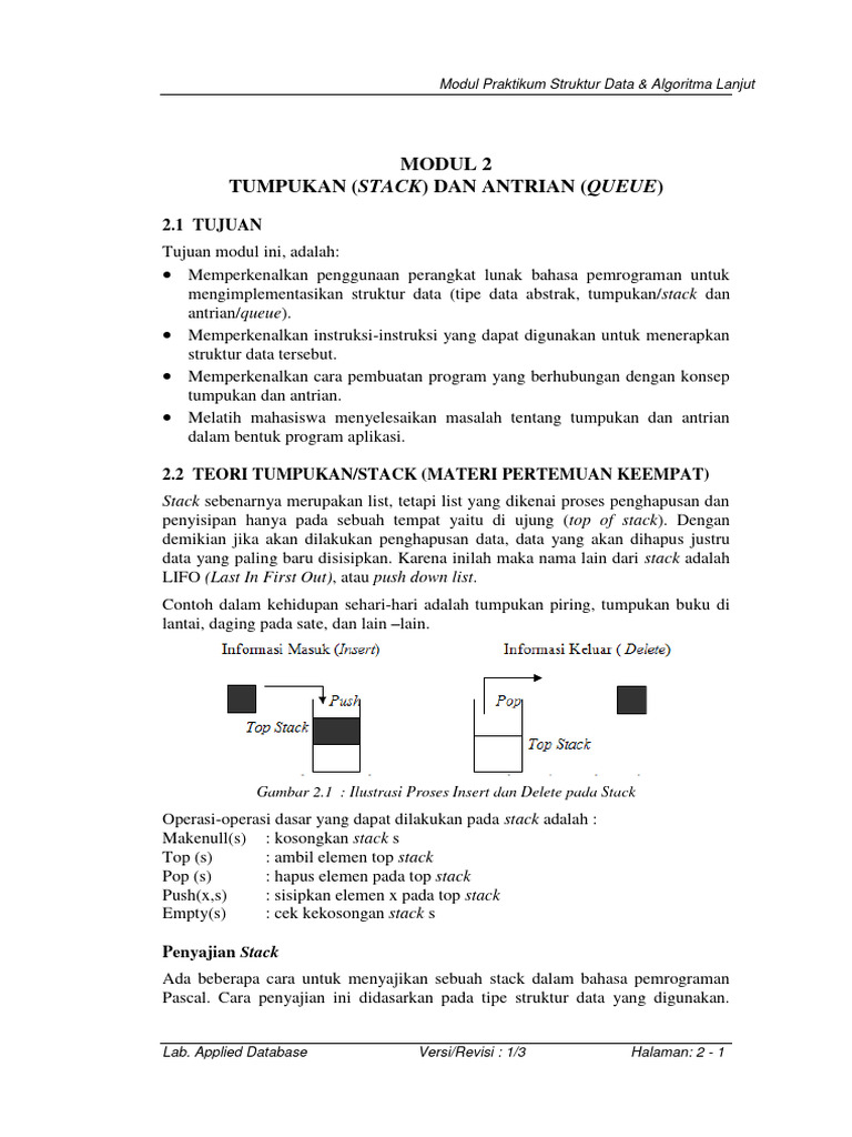 Modul 2 Tumpukan Dan Antrian | PDF