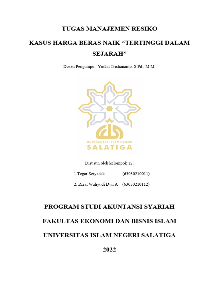KLMPK 12, Tugas Manajemen Resiko | PDF