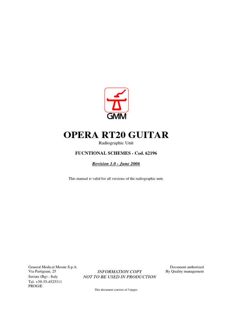 RT20 - Schemi - Funz - Eng - Rev01 - Cod62196 | PDF