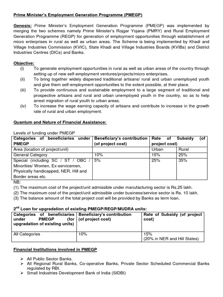 PMEGP | PDF | Economies