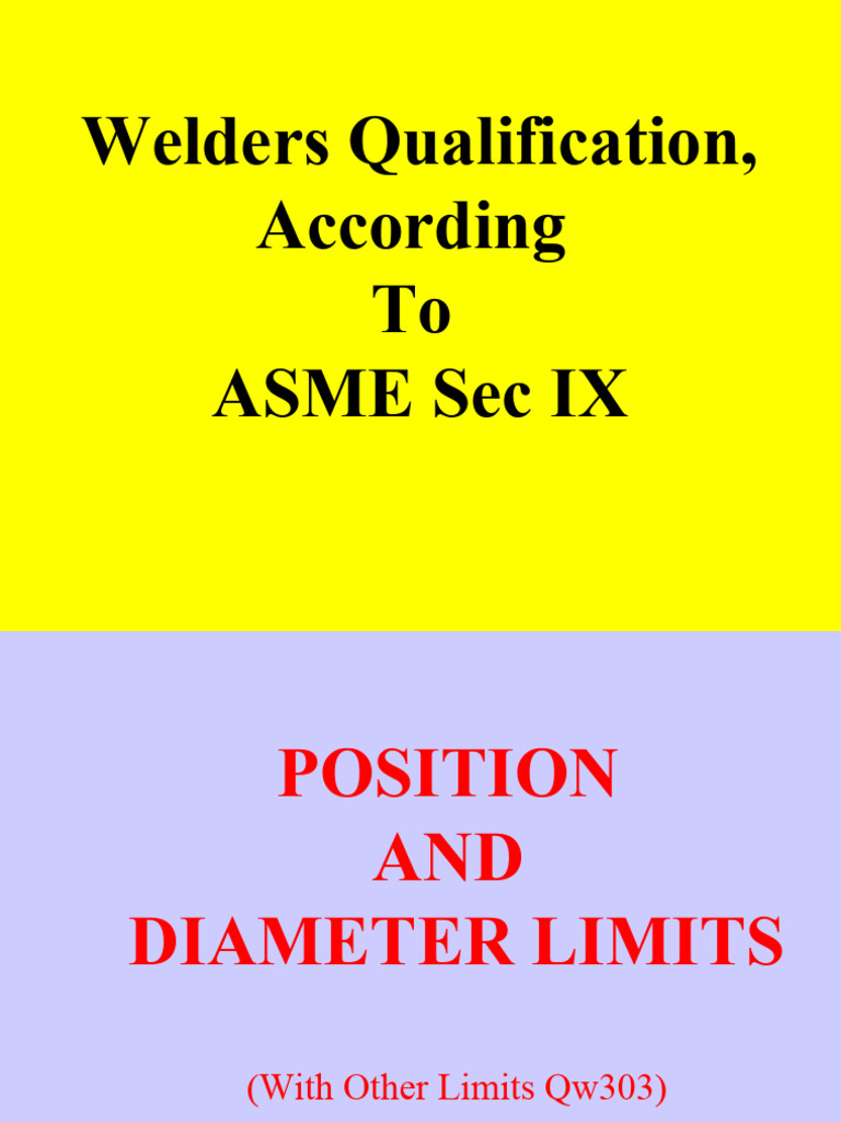 Welder Qualification Position Limits | PDF | Materials | Applied And ...