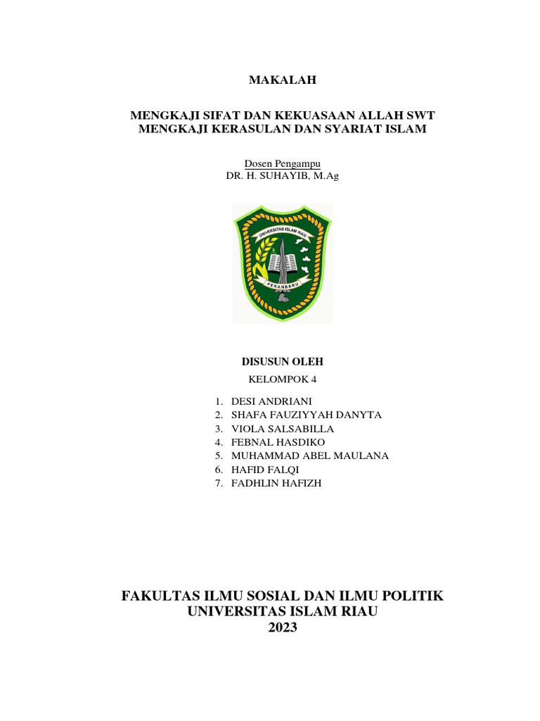 Makalah Mengkaji Sifat Dan Kekuasaan Allah SWT Mengkaji Kerasulan Dan ... Makalah Mengkaji Sifat Dan Kekuasaan Allah SWT Mengkaji Kerasulan Dan ...