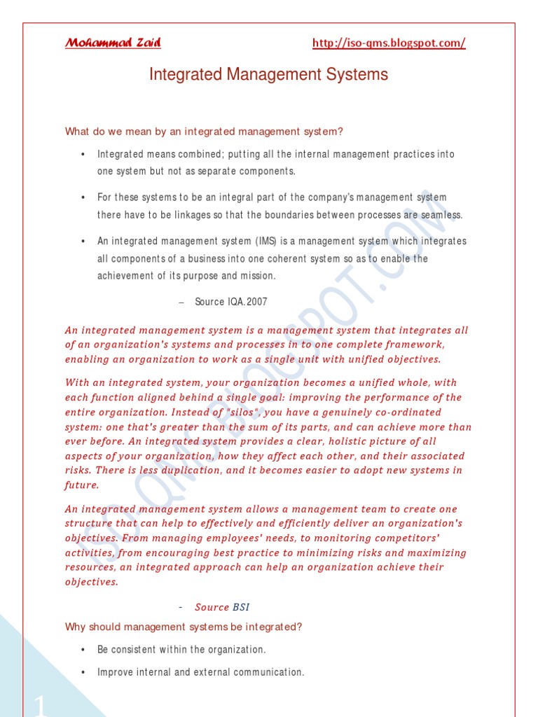 Integrated Management System