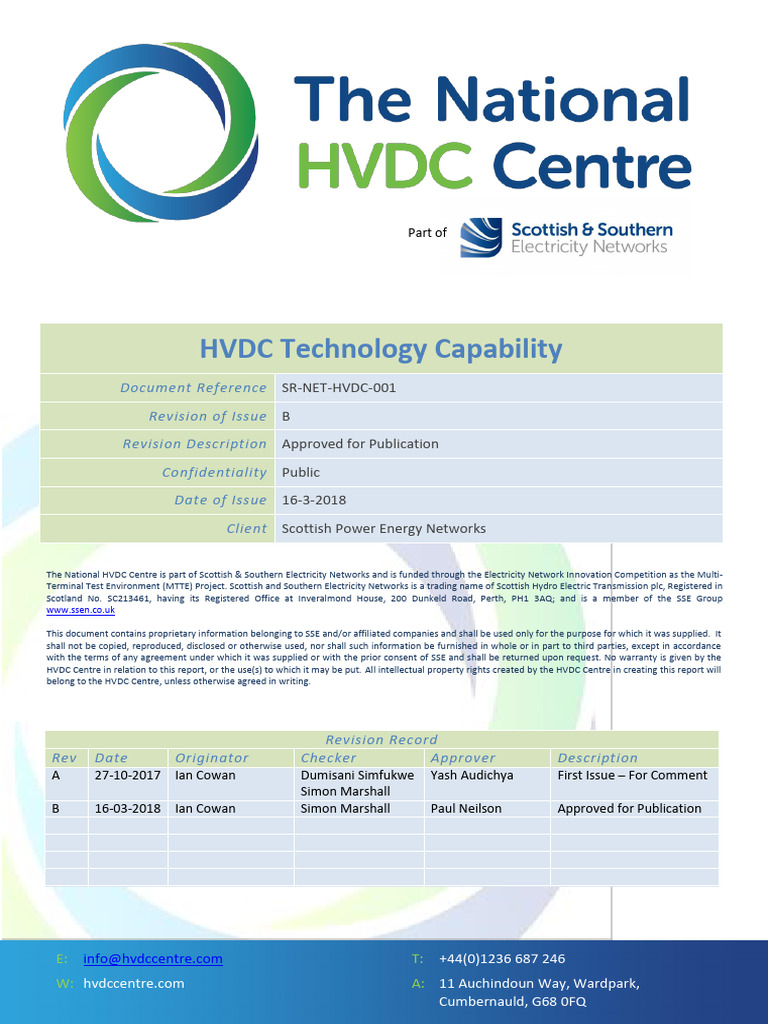 SR NET HVDC 001 HVDC Technology Capability VB | PDF | High Voltage Direct Current | Electric ...