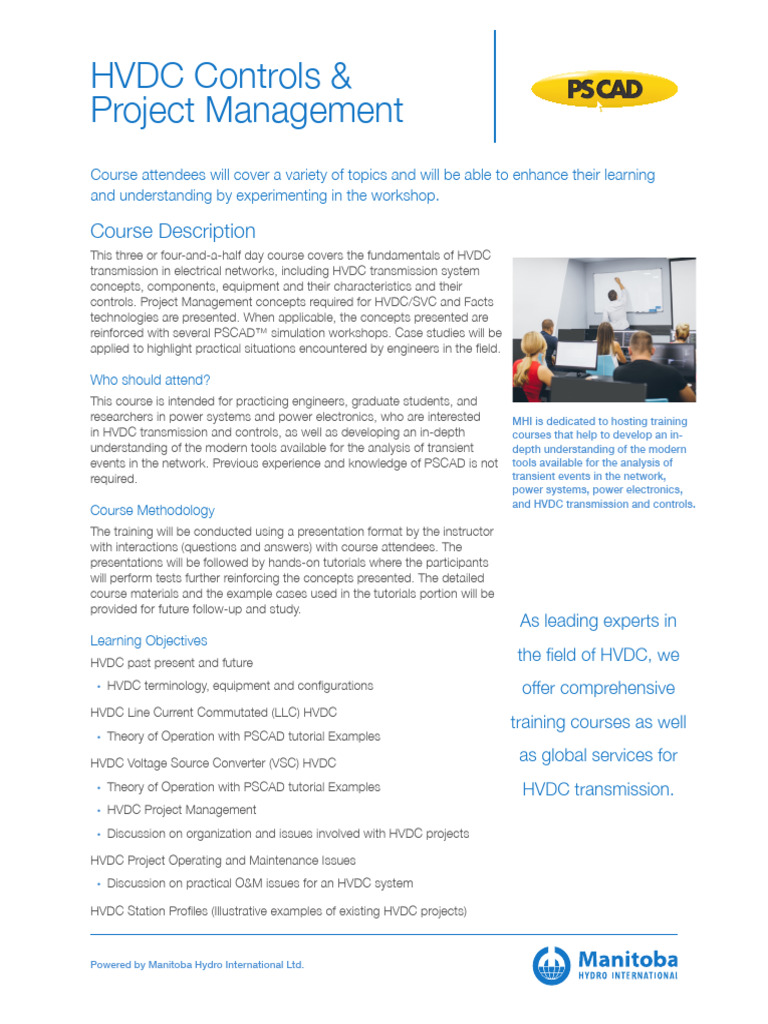 Brochure - HVDC Theory and Controls and Project Management (Brand ...