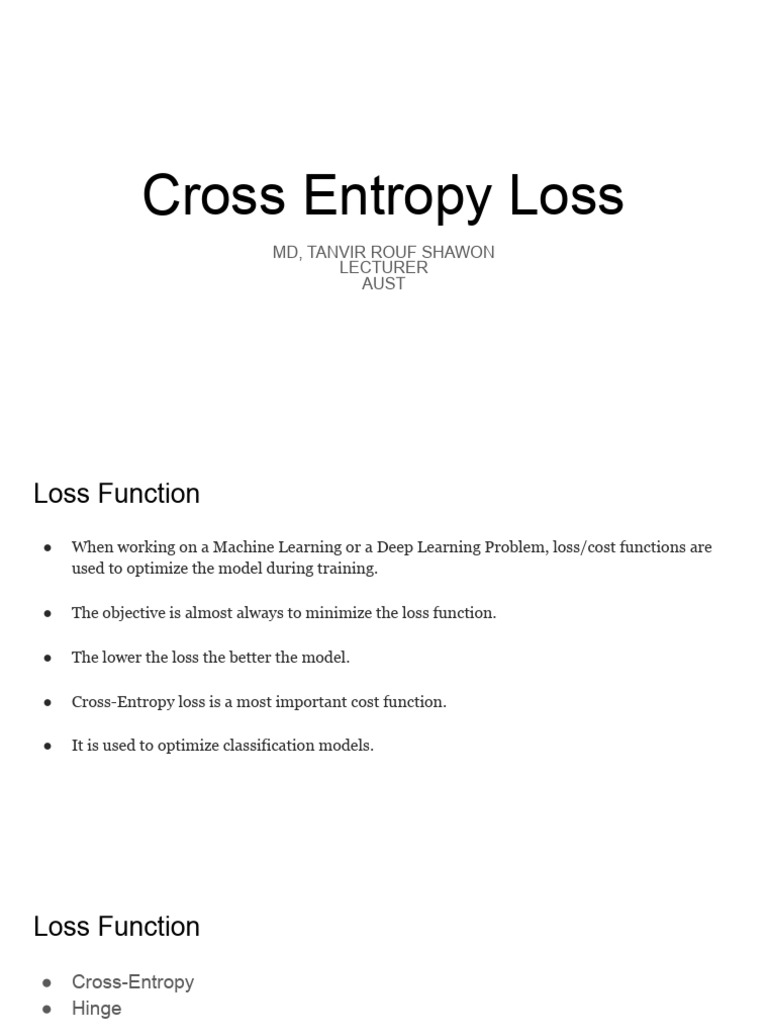 Cross Entropy Loss | PDF | Mathematics | Machine Learning