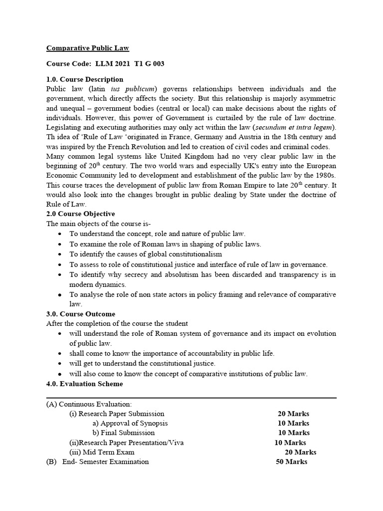 Comparative Public Law Exam | PDF | Jurisprudence | Absolute Monarchy