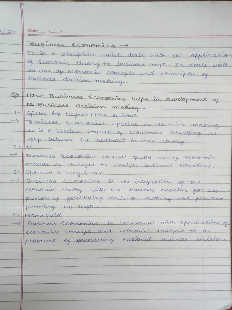 Business Economics Notes | PDF