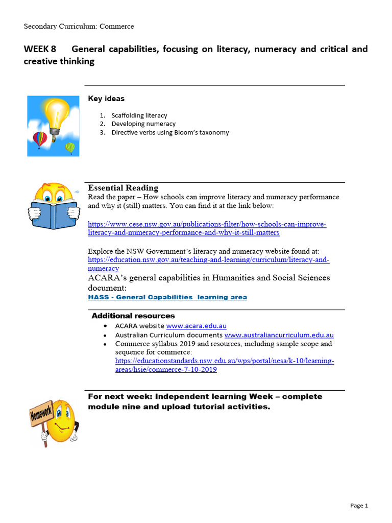 Commerce Tutorial Week 8 2024 | PDF | Literacy | Budget