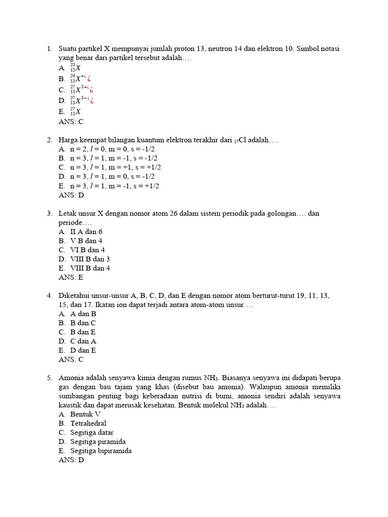 Soal Kimia Untuk Olimpiade | PDF