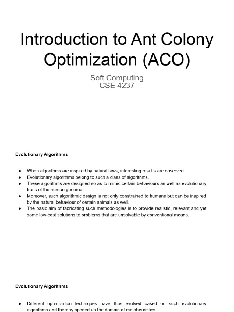 Ant Colony Optimization (ACO) | PDF | Ant | Zoology