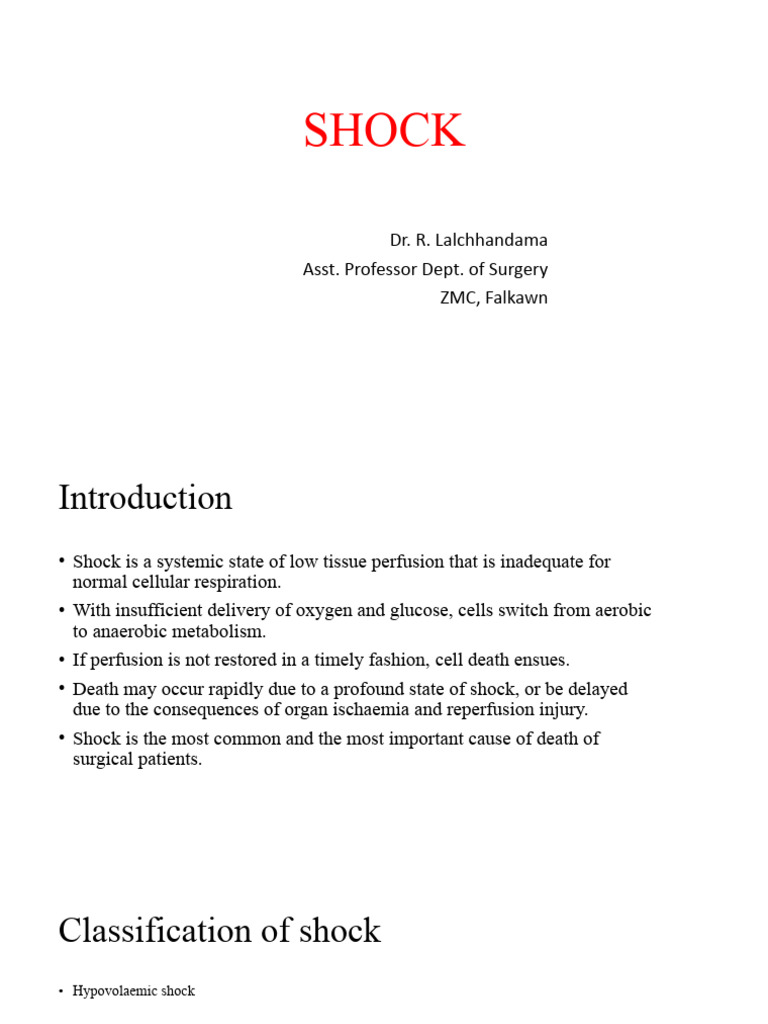 Shock | PDF | Shock (Circulatory) | Blood Pressure