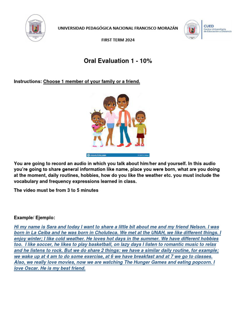 Oral Evaluation #1 | PDF