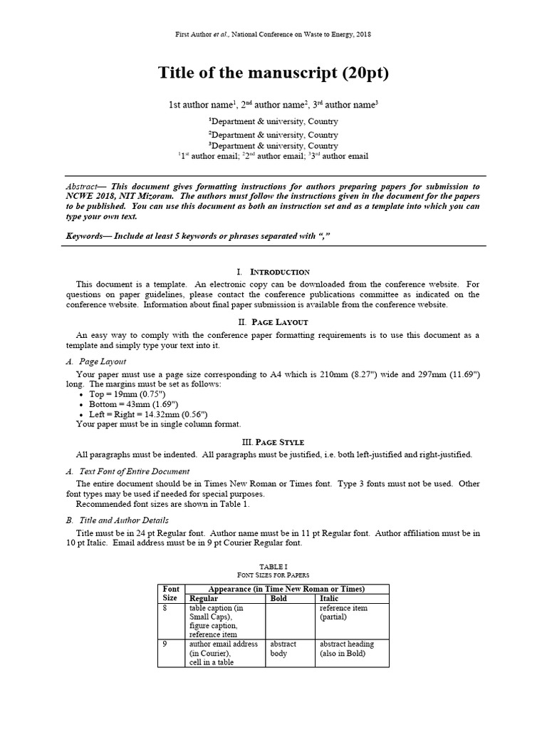 Full Paper Template_NCWE 2018 | PDF | Paragraph | Text