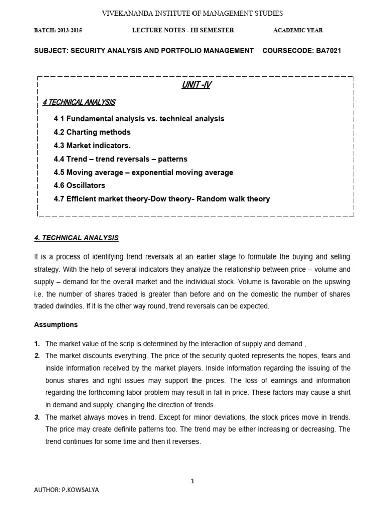 Sapm Unit 4 | PDF | Market Trend | Technical Analysis