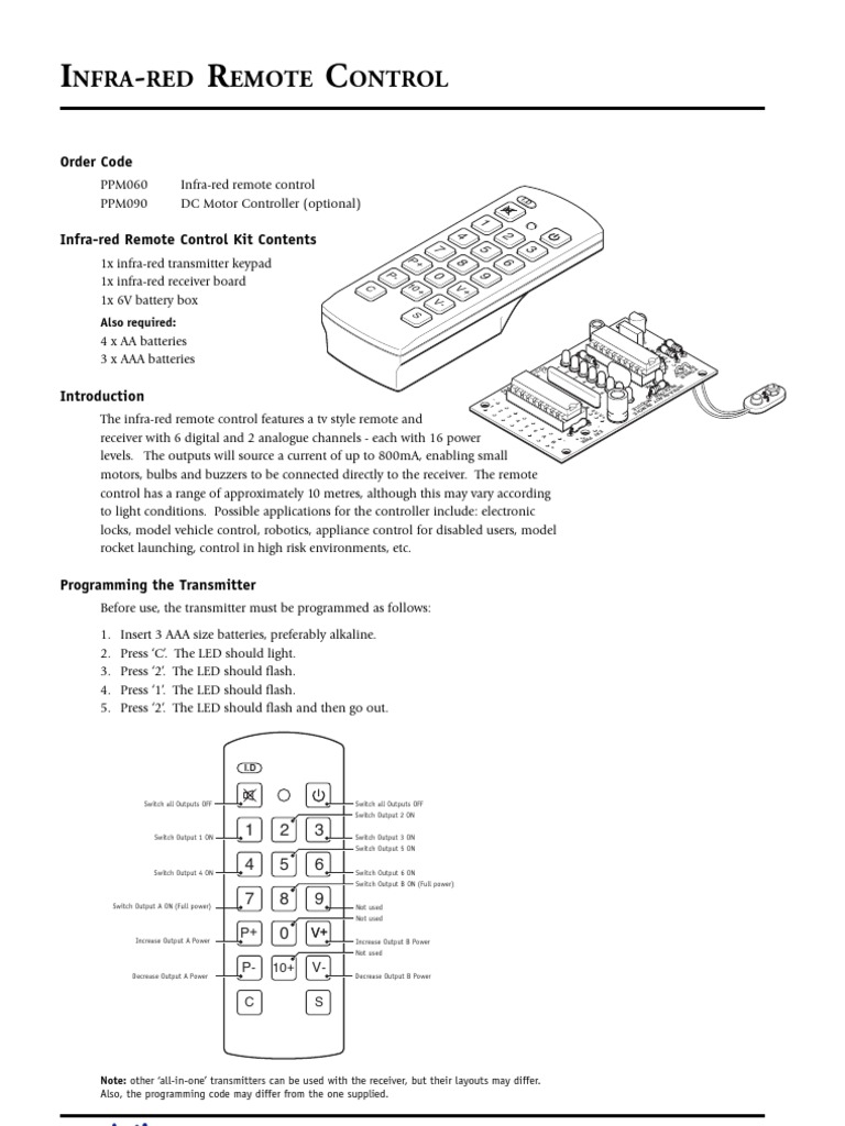 Remote Controlled DC Motro | PDF | Remote Control | Switch