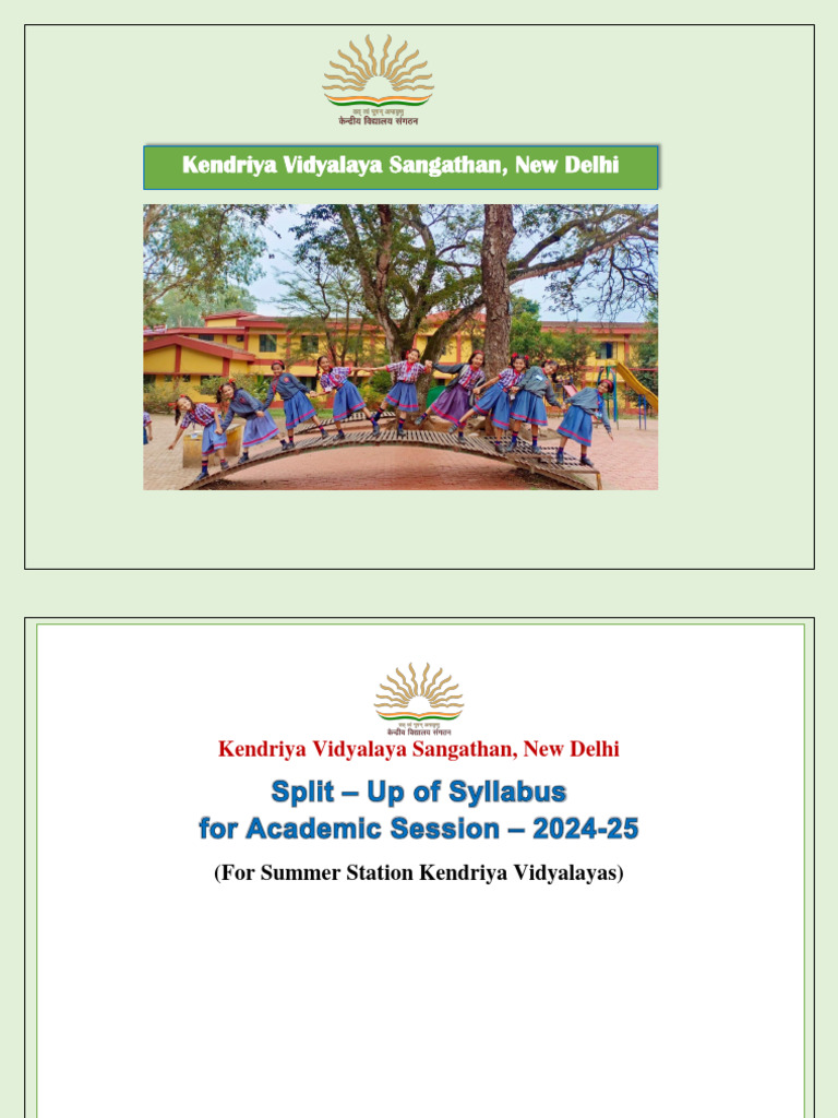 Kvs Split Up of Syllabus 2024-25 (IV-V, Vii To Xii) | PDF | Toys