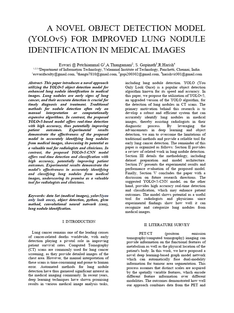 IEEE PAPER BATCH NO-03 A NOVEL OBJECT DETECTION MODEL (YOLOv5) FOR ...