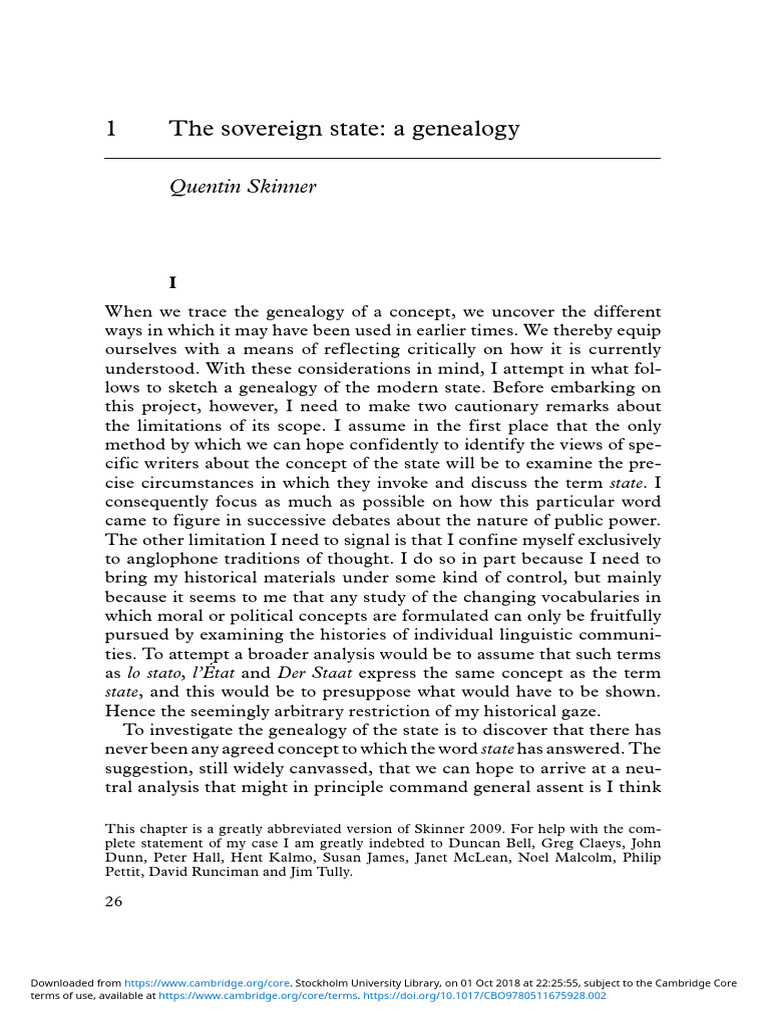 The Sovereign States: A Genealogy | PDF | Sovereignty | Thomas Hobbes