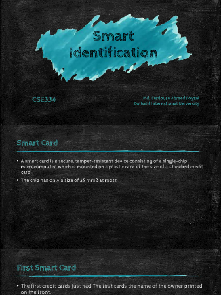 Lecture 3 Smart Identification Dark | PDF | Smart Card | Computer Hardware