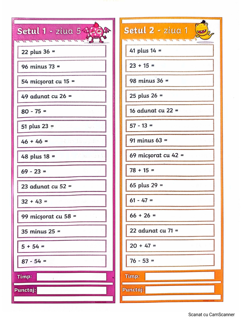 Adunari Clasa 1 | PDF