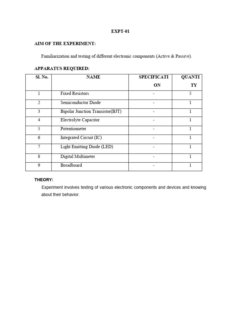 Expt 01 | Download Free PDF | Capacitor | Diode