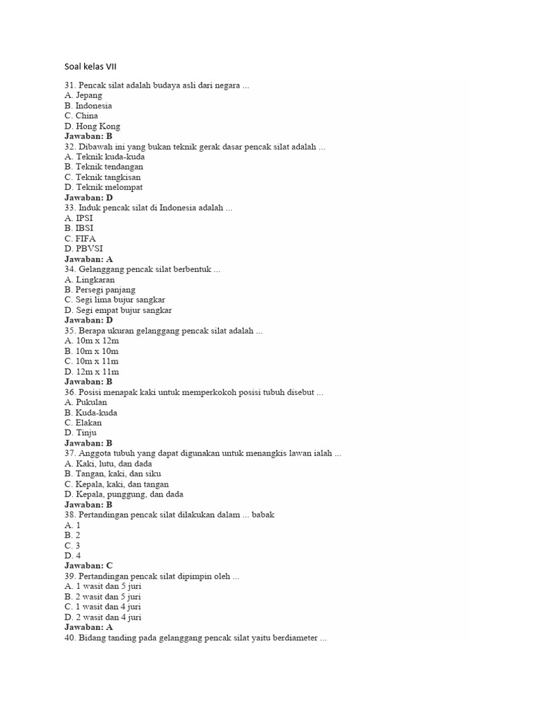 SOAL PTS PJOK MTs Genap 2024 | PDF | Olahraga & Rekreasi