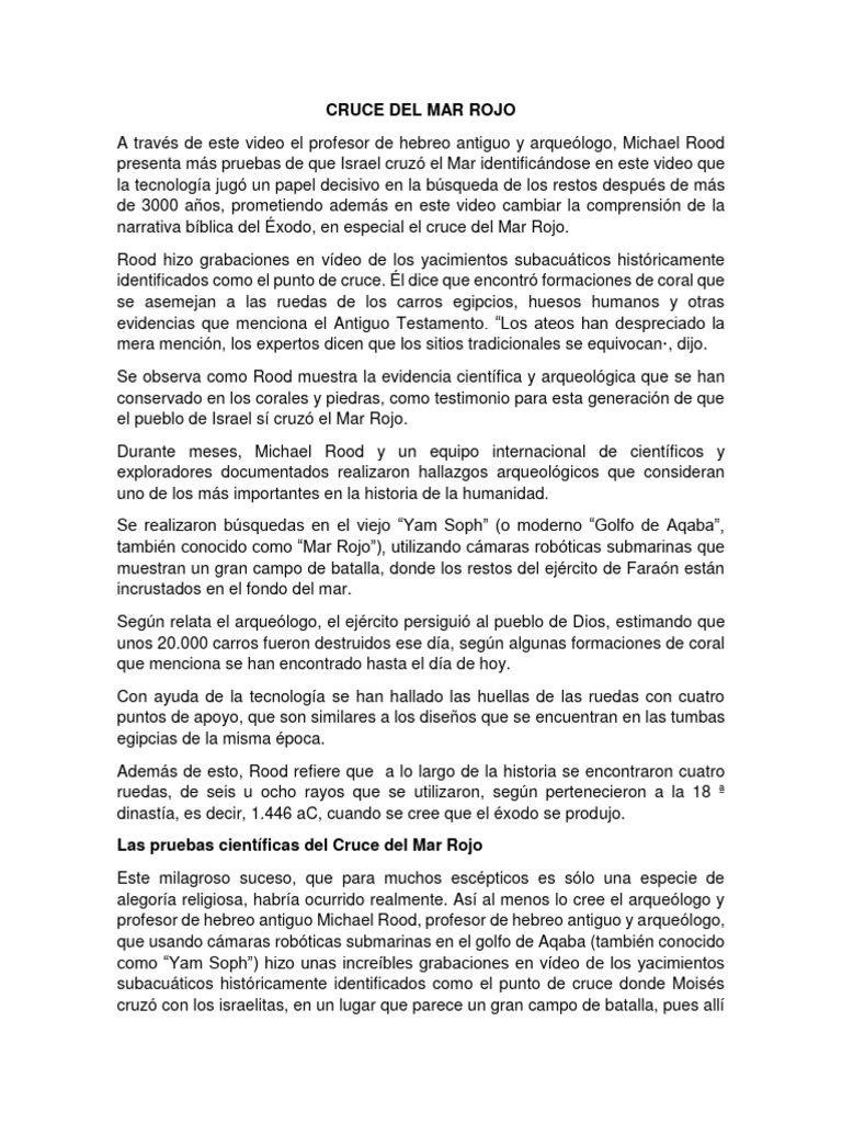 Cruce Del Mar Rojo | PDF | Libro del éxodo | Moisés