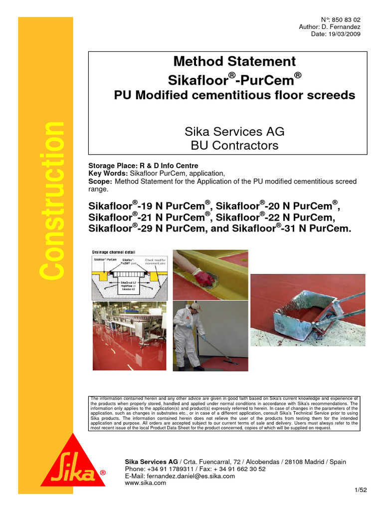 Sikafloor PurCem | PDF | Concrete | Water