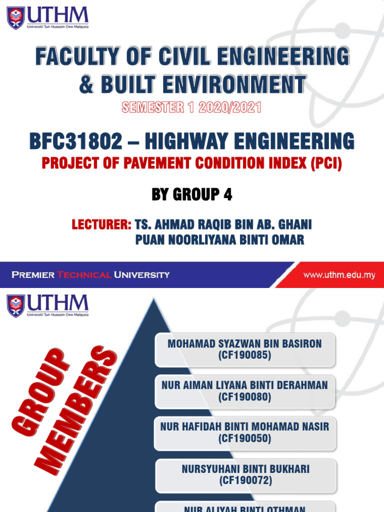 Slides Pavement Condition Index (Pci) - Group 4 | PDF | Road | Road Surface