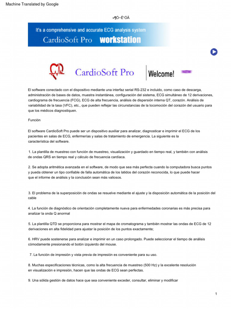 CardioSoft Español | PDF | Electrocardiografia | Frecuencia