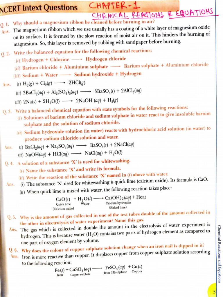 Intext and Exercise Ch-1 | PDF | Redox | Chemical Reactions
