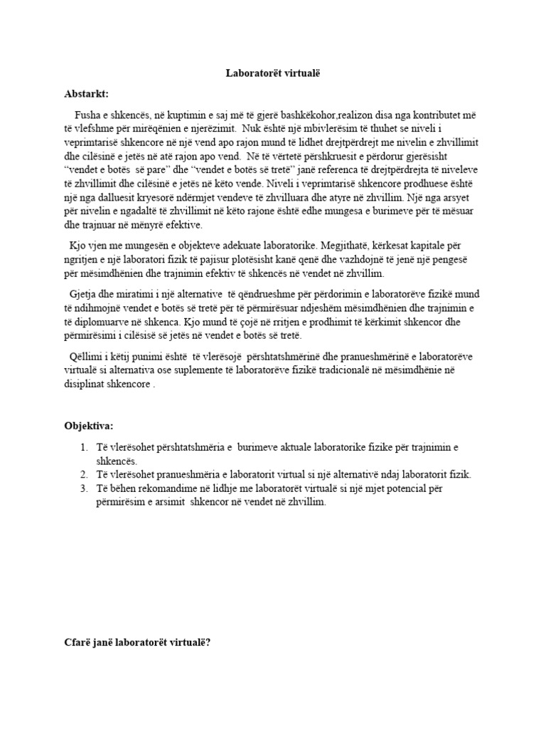 Laboratoret Virtuale Teori | PDF