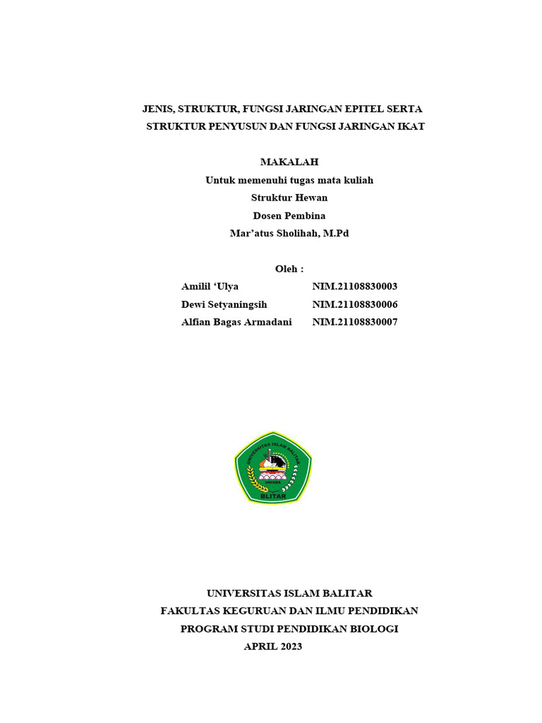 Artikel Struktur Hewan Pt.1 | PDF