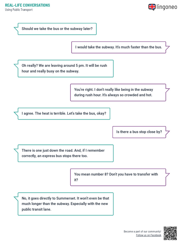 Using Public Transport - Dialogue | PDF