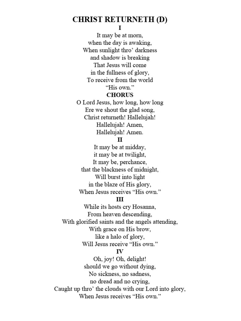 Christ Returneth | PDF