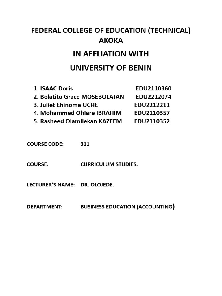 Types of Curriculum Based On Degree of Formality | PDF | Curriculum ...