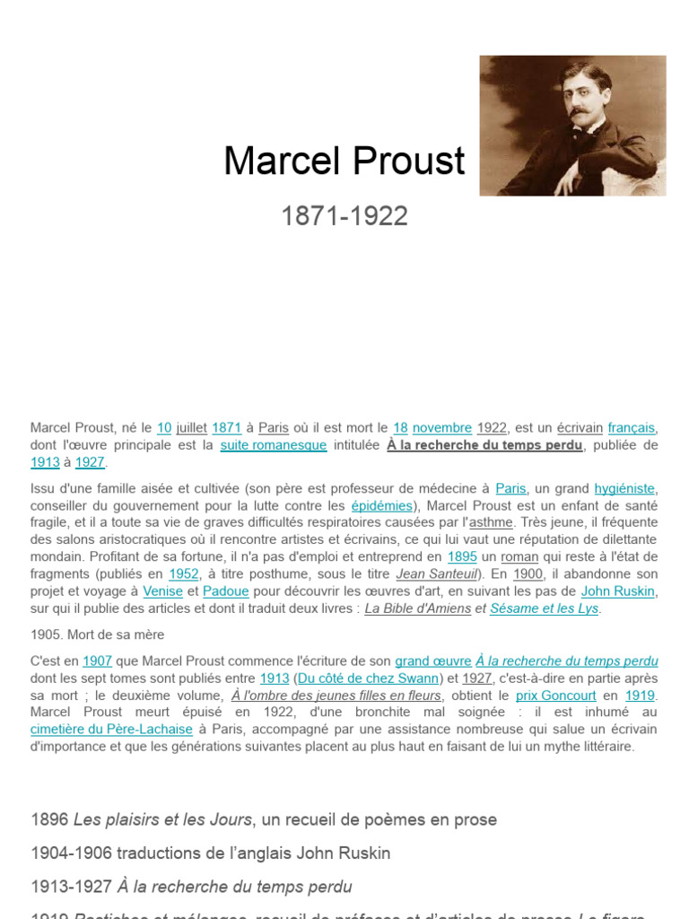Marcel Proust | PDF | Marcel Proust