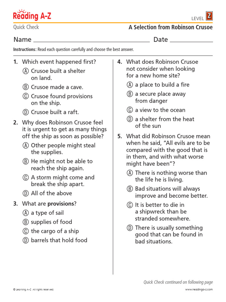 Raz cqlz07 Robinsoncrusoe | PDF | Robinson Crusoe | Ships