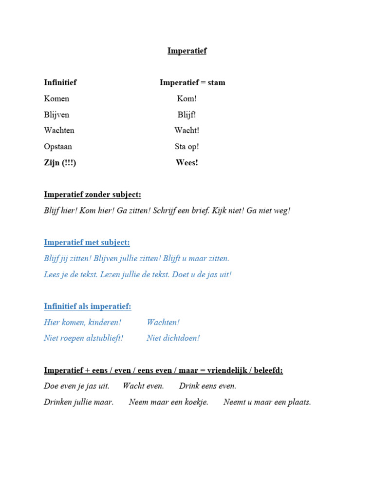 Imperatief | PDF