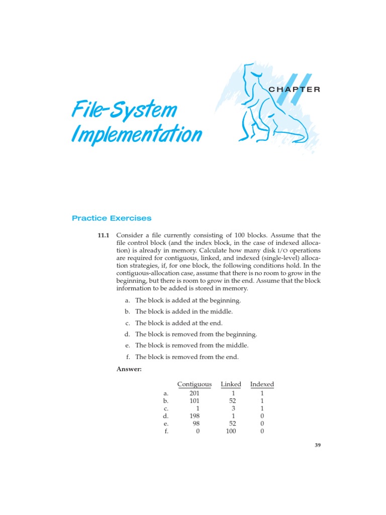 File-System Implementation: Practice Exercises | PDF | Cache (Computing) | File System