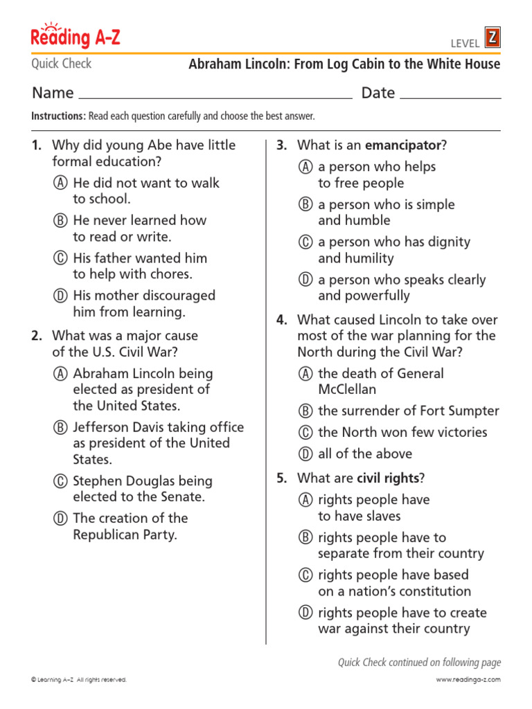 Raz cqlz05 Abrahamlincoln | PDF | Abraham Lincoln | American Civil War