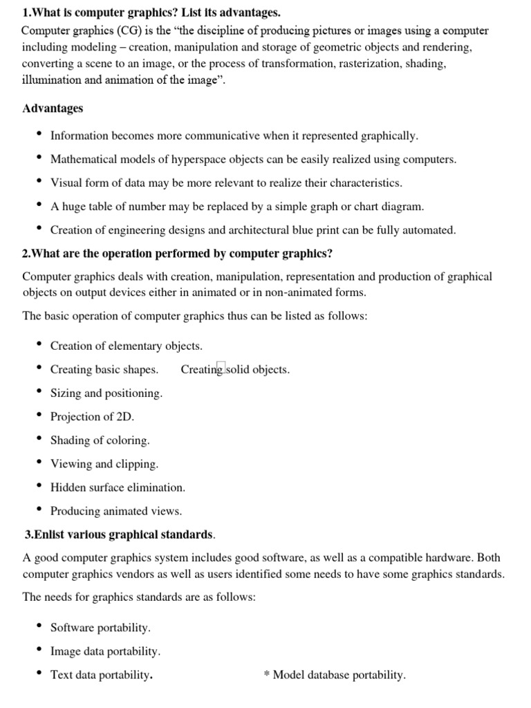 @CG complete | PDF | Rgb Color Model | Computer Graphics