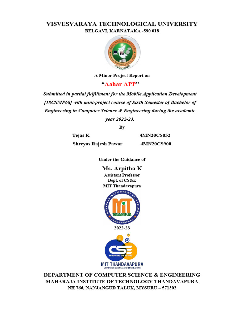 MAD Report Draft | PDF | Android (Operating System) | Mobile App