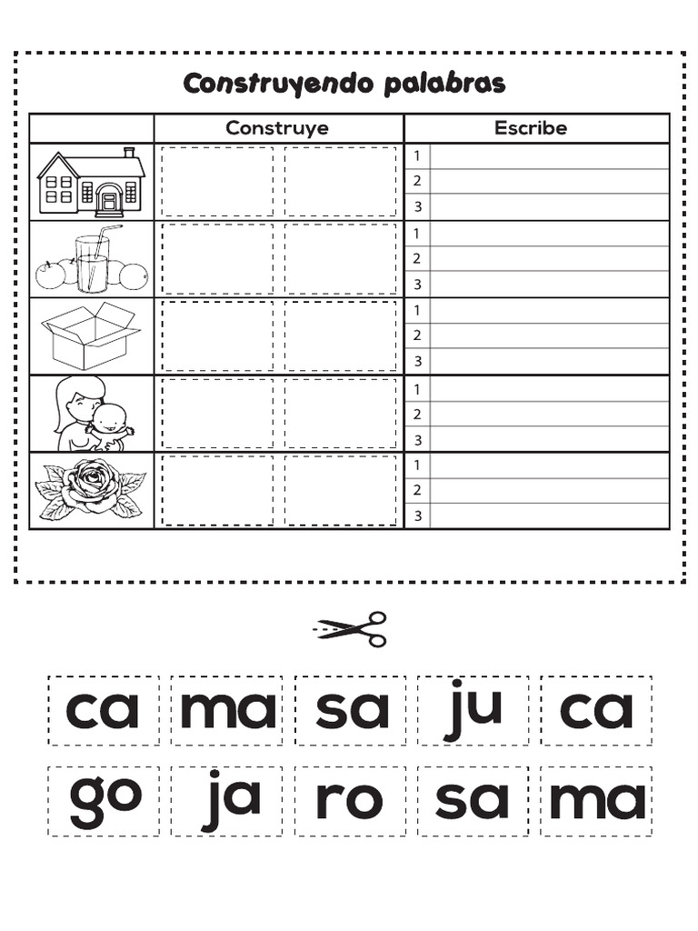 Cuadernillo Lectoescritura 1 Construyendo Palabras | PDF