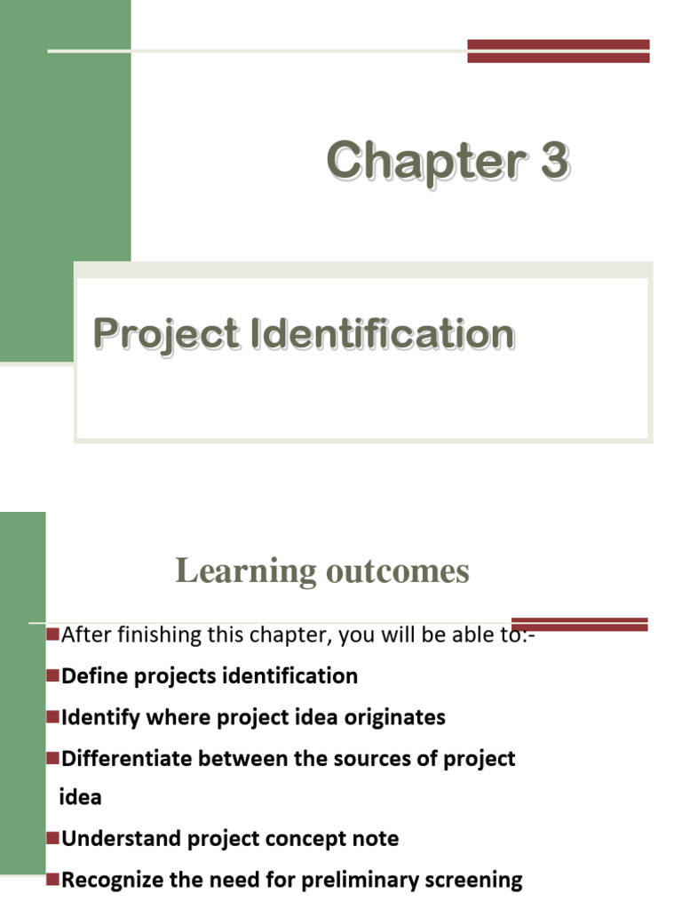 Project Identification - Ch3 | PDF | Macroeconomics | Market (Economics)