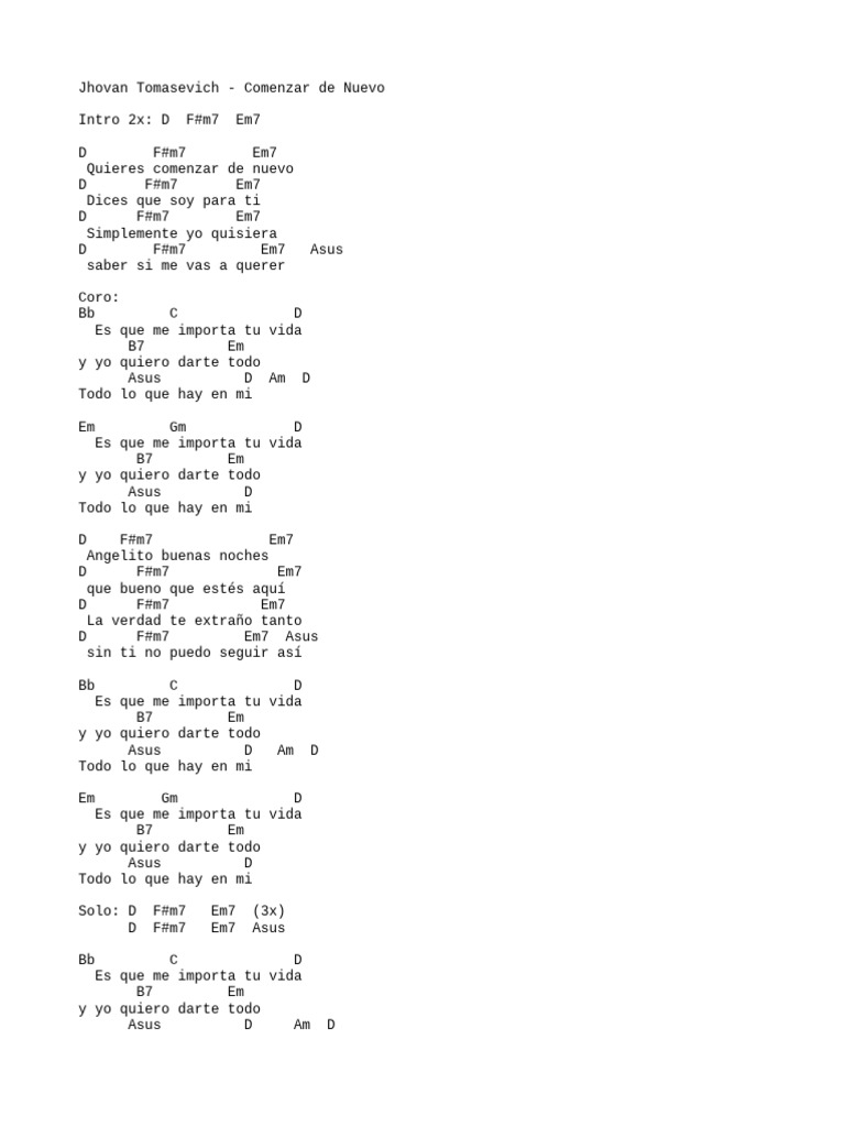 Jhovan Tomasevich - Comenzar de Nuevo | PDF